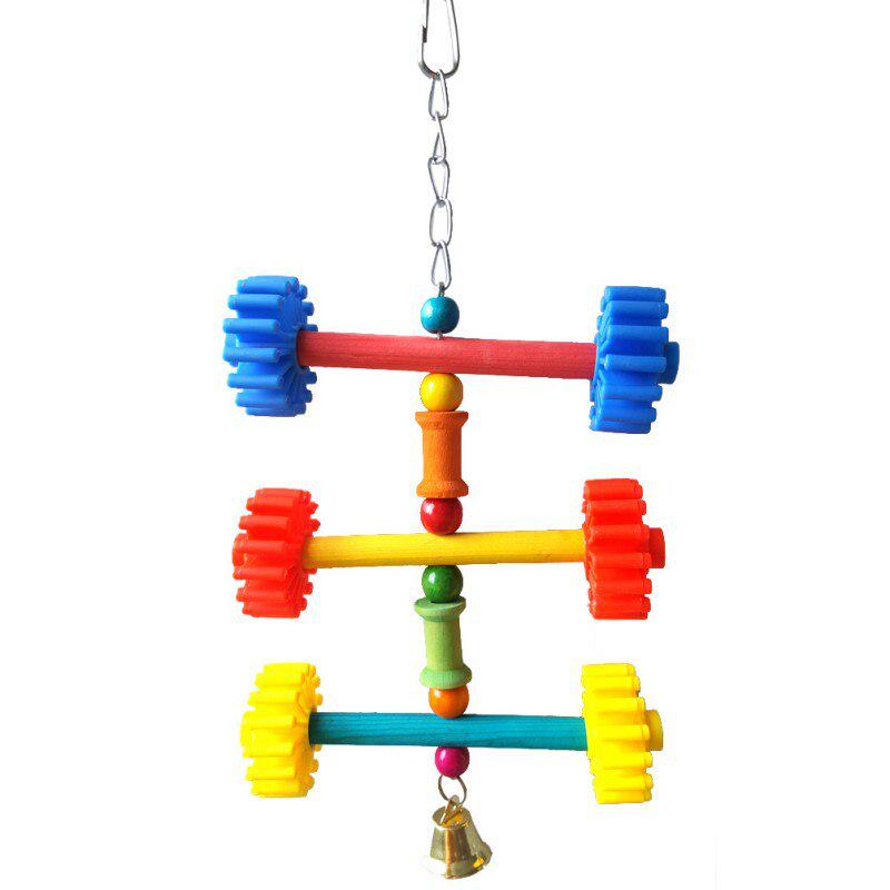 Cheap Bird Colorful Wooden Parrot Stand Platform Parrot Hanging Swing ...