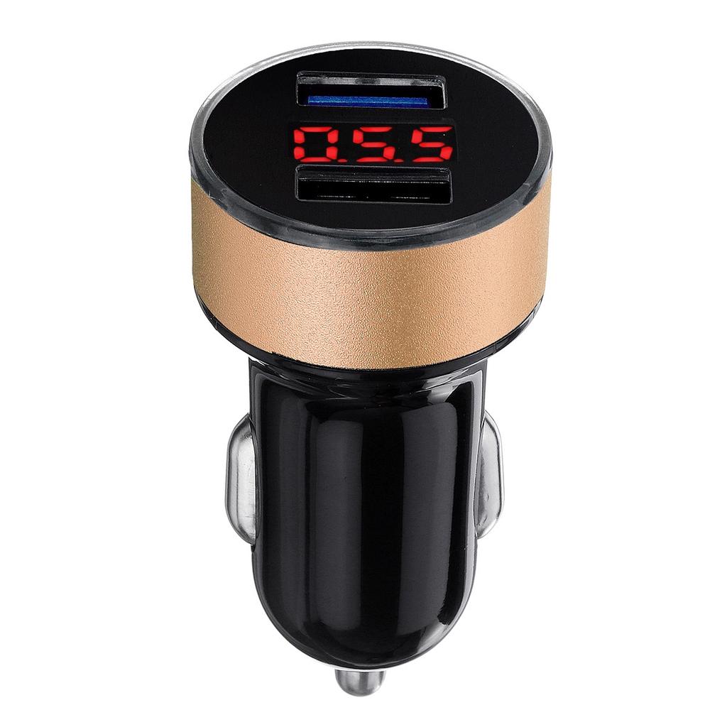 Buy Compact Car Charger Circle LED Lights Up Quick Adapter 1/3.1A 2 ...