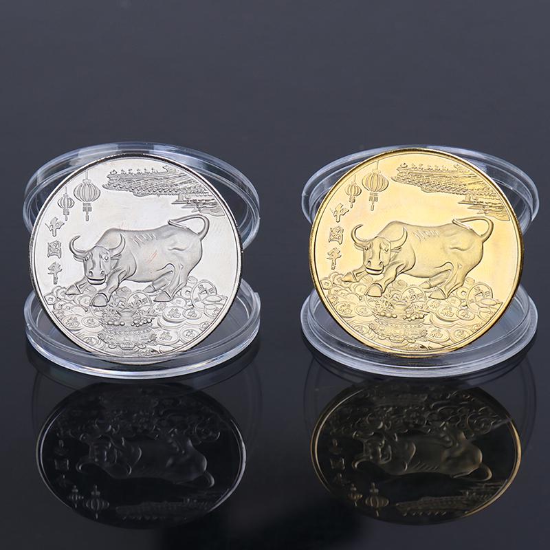 Buy 2021 New Year Gold Coin Twelve Zodiac Ox Commemorative Coins ...
