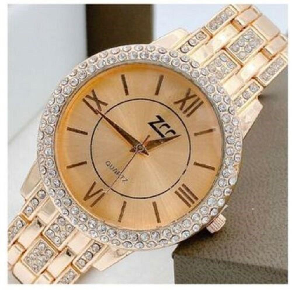 Buy Wrist Watch Zcc 13 Fashion Woman Quartz Steel Glitter Rose Gold ...
