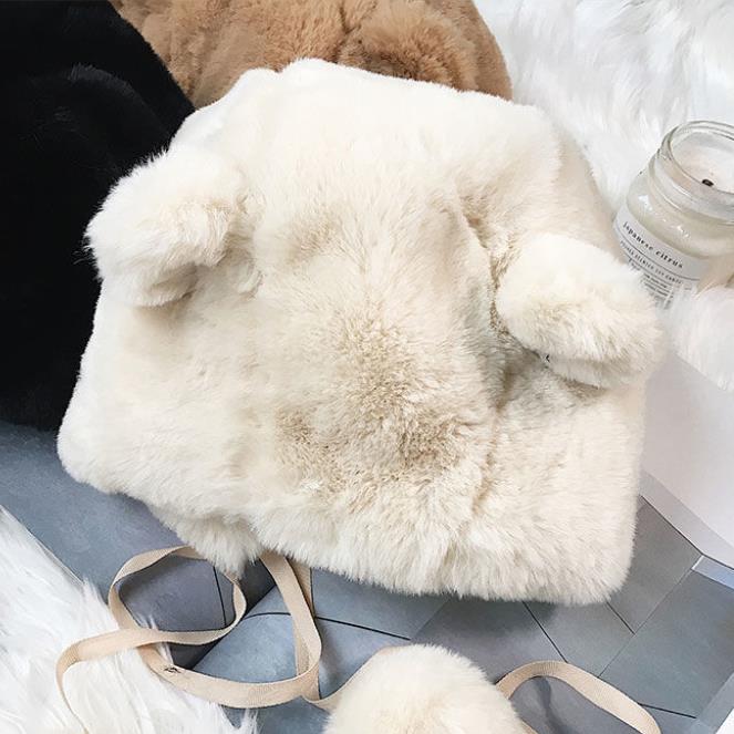 Buy Hat Female Winter Warm Bear Ears Cute Plush Ear Caps Thick ...