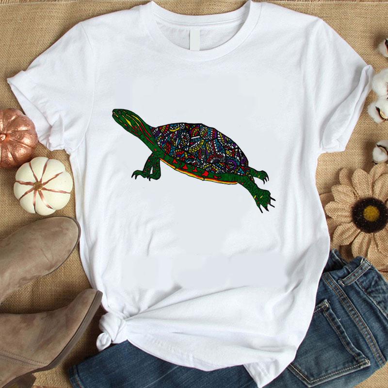 Buy Charm T-shirt Sleeved Short Tops Printed Cartoon Tortoise Summer O ...