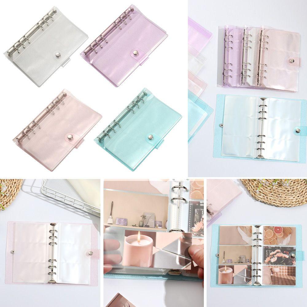 Buy Gift Binder Cover Mini Postcards 6-Ring Shiny Photo Album Portable ...