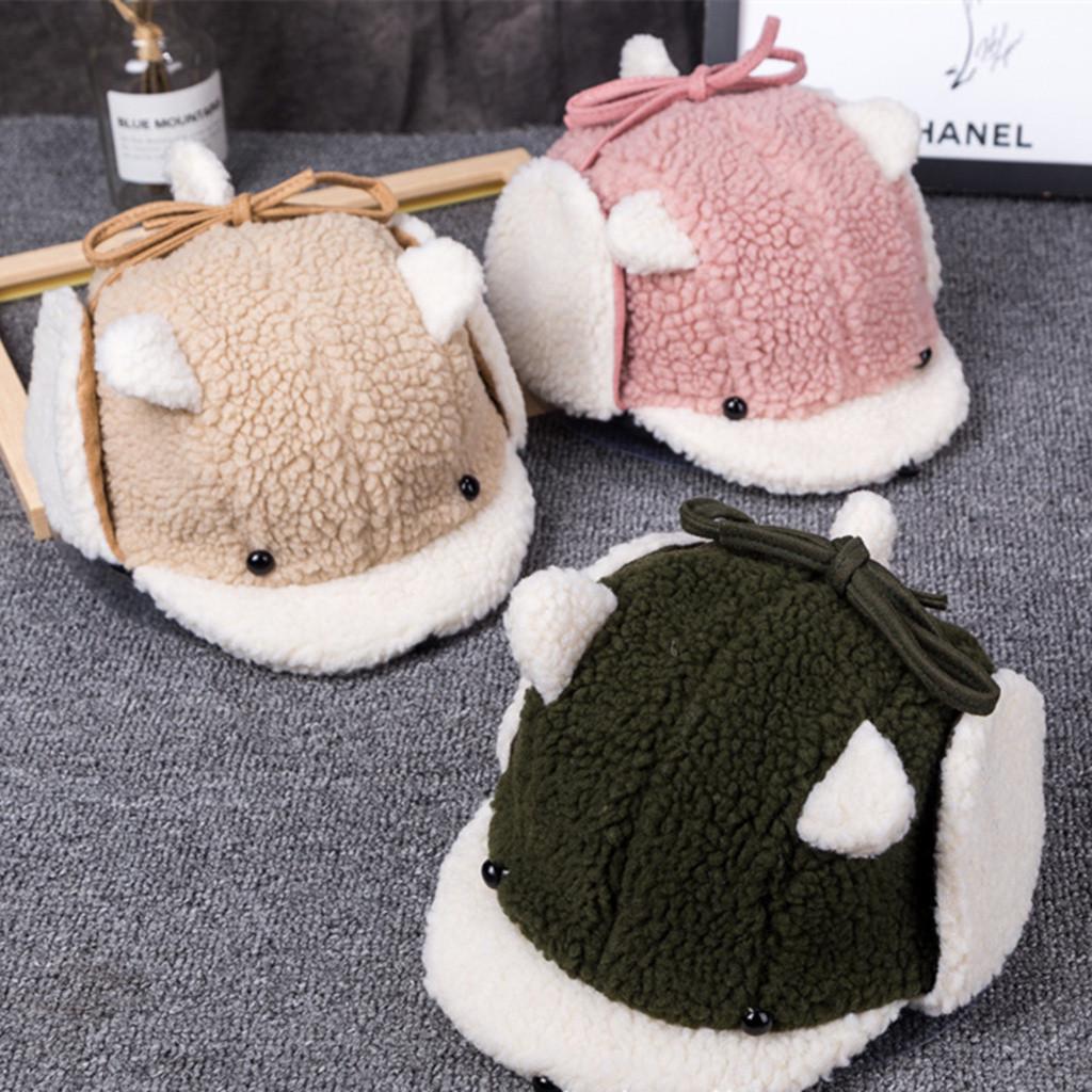 Buy Dog Shaped Baby Toddler Girls Boys Embroidered Wool Cap Warm Winter ...