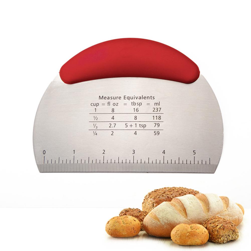 Buy Stainless Steel Measuring Ruler Dough Scraper Cutter Bread Making ...