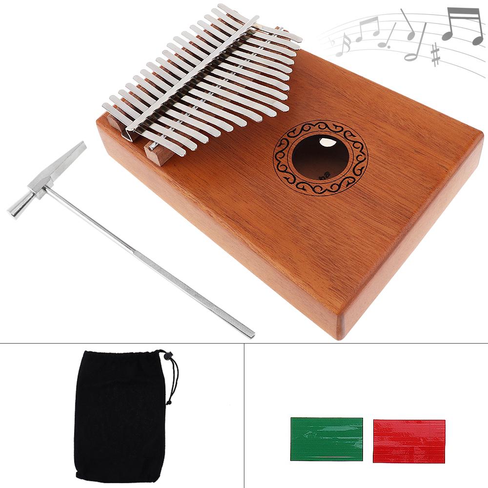 Buy 17 Key Kalimba Single Board Solid Acacia Wood Thumb Piano Mbira ...