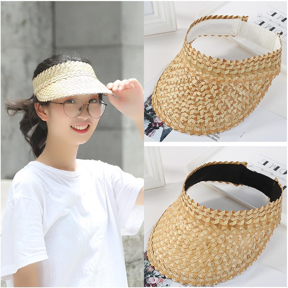 Satın alın Women Without Top Visor Caps Summer Natural Straw Hats ...