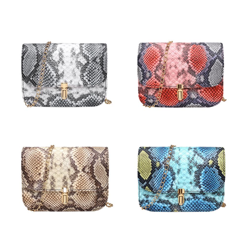 Buy Women Snake Skin PU Messenger Bag Female Small Chain Purse Shoulder ...
