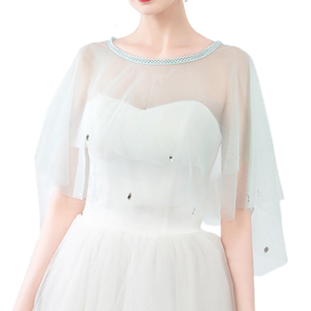 Buy Capelets for Women Tulle Shawl Transparent Wraps Shrug for ...
