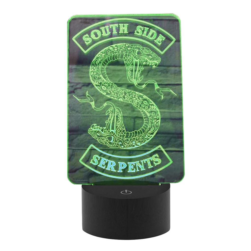 💰Kaufe LED Acrylic 3D Snake Emblem Lamp Colorful Touch Control Room ...