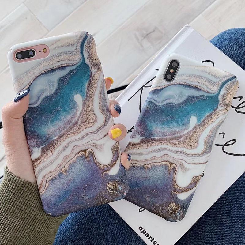 Fashion Gradient Marble Phone Case For iPhone 7 8 X XR XS Max 6 6S 7 8 ...