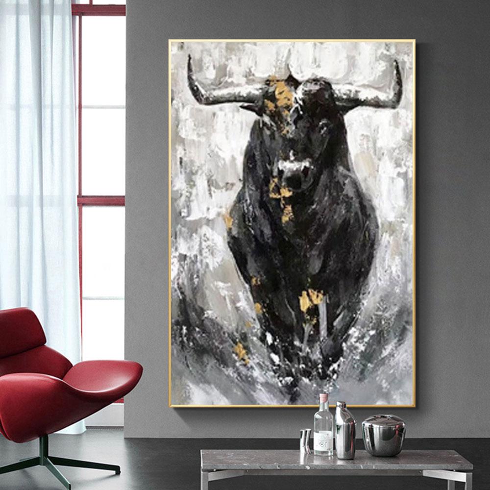 Satın alın Abstract Oil Bull Canvas Painting Matador Wall Art Print ...