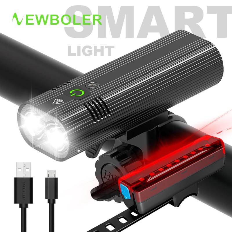 Cheap Smart Sensor Bicycle Light L2 USB Bike Front Rear Light Set ...