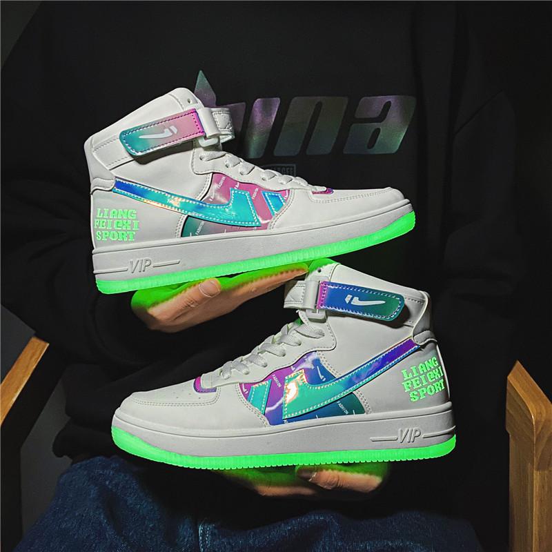 Buy Reflective Luminous Skateboard Shoes Couple AIR Shoes Outdoor Men's ...