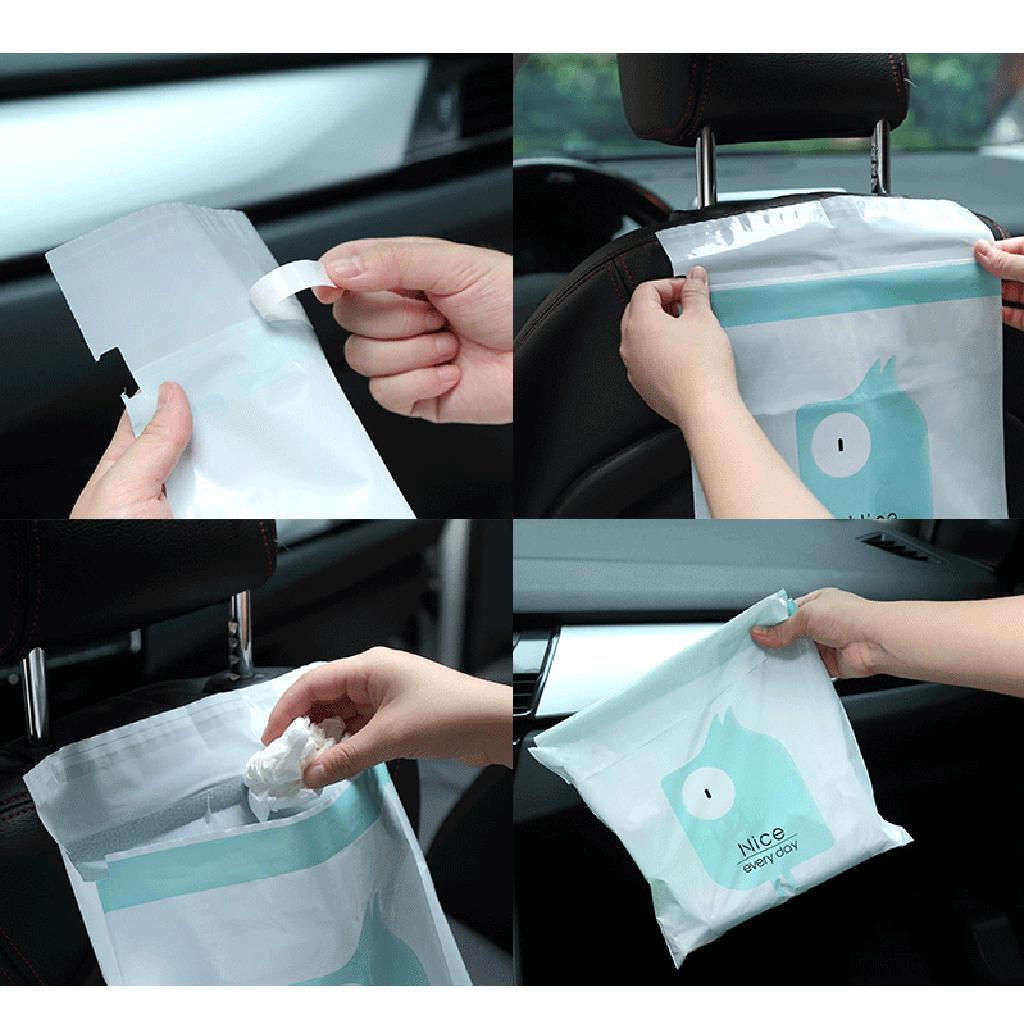 Buy 15pcs Car Trash Disposable Garbage Bag Home Self-adhesive Cleaning ...