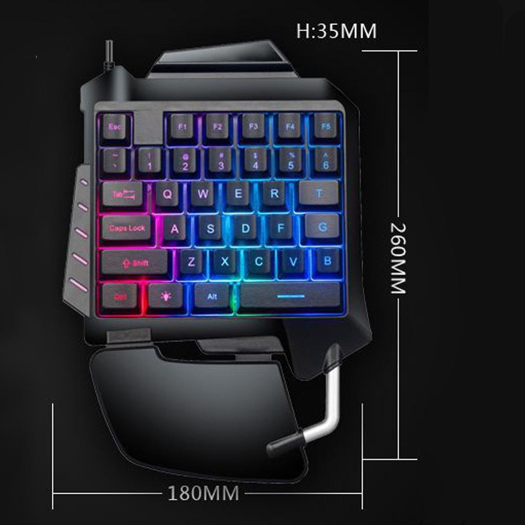 Buy Single-Handed Keyboard for PUBG Gamers Seven-color Backlit Keyboard ...