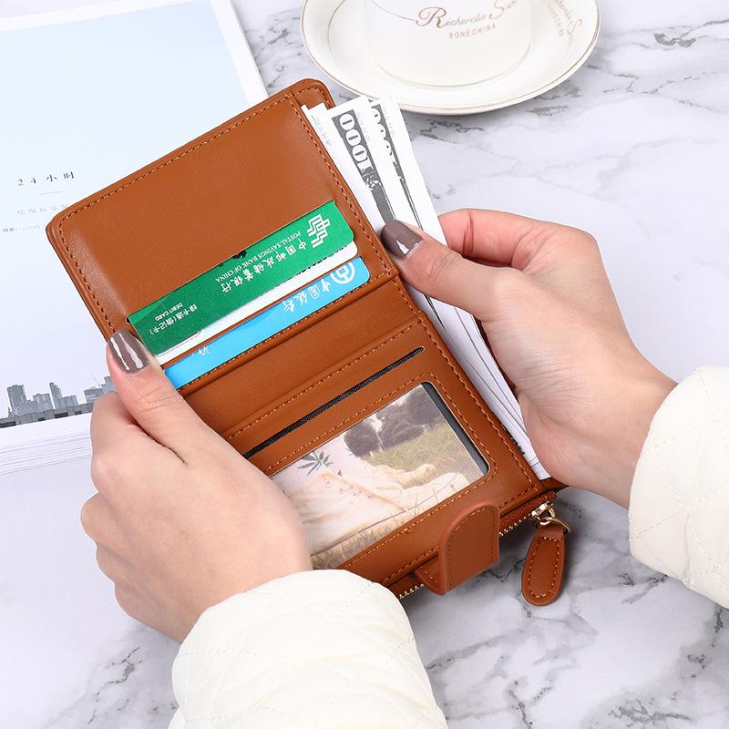 Satın alın Wallets Women Fashion Buckle Ring Simple Solid Color | Joom
