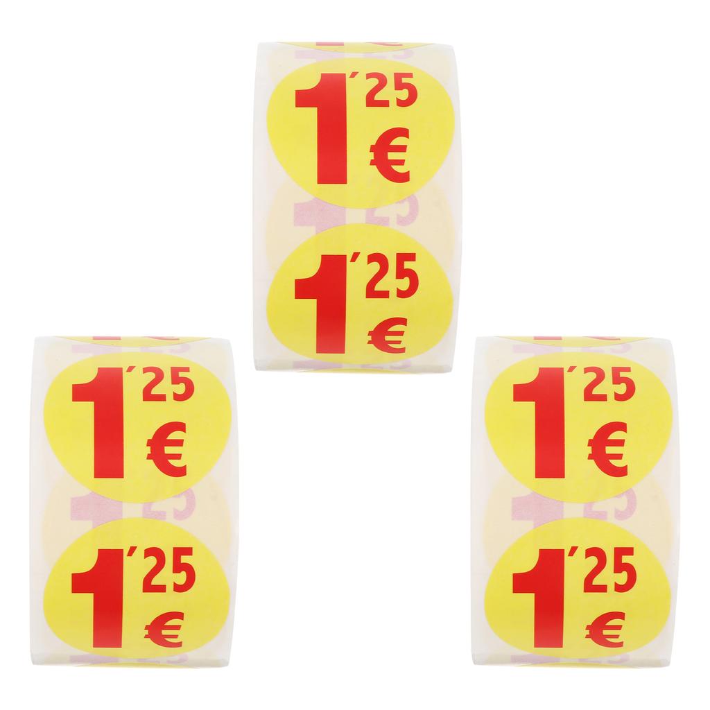 Buy 1500Pcs 1.25 Euro Price Decal Supermarket Price Label Garage Sale ...