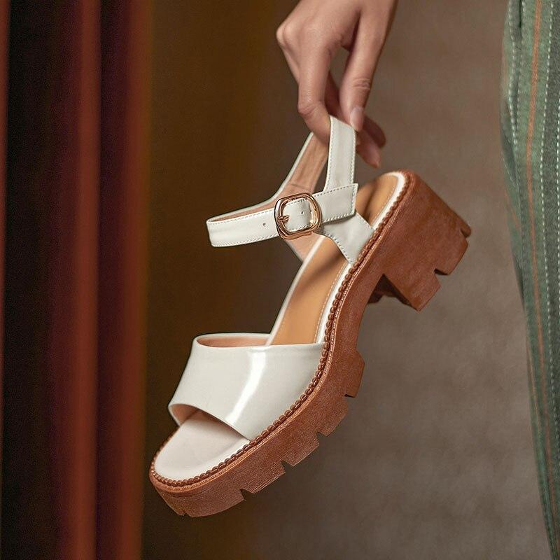 Cheap Platform Shoes Women Genuine Cow Leather Sandals For Women Shoes ...
