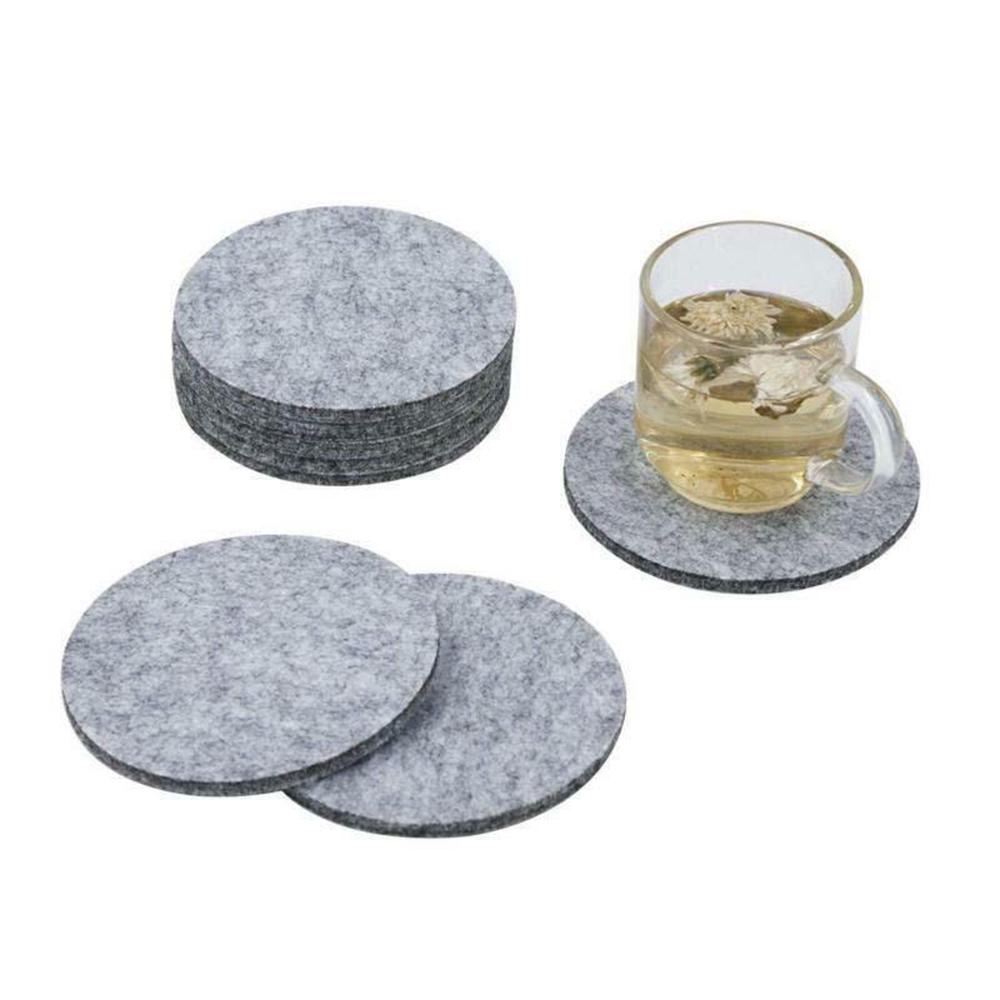 11Pcs Round Felt Coasters Non-Slip Dinner Table Drink Mat Pad Glasses ...