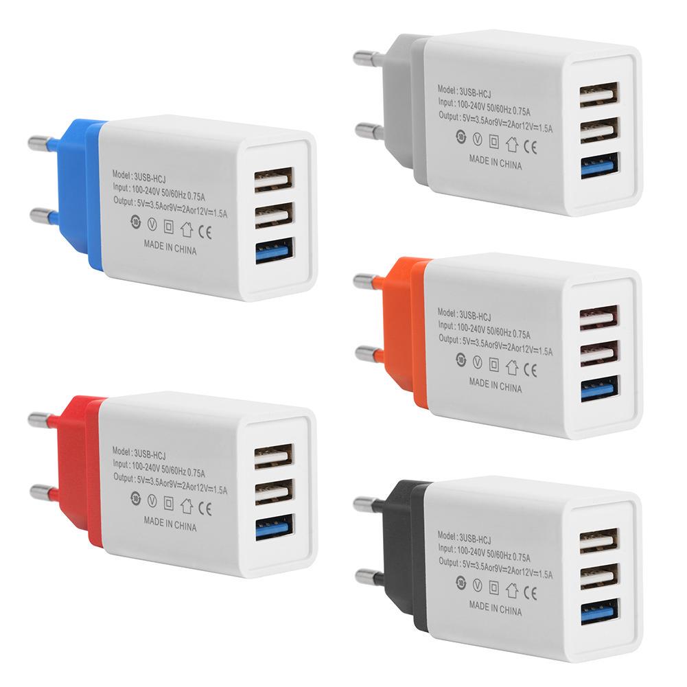 Buy Portable 3 Ports USB Travel Charger Quick Charging Charger EU Plug ...