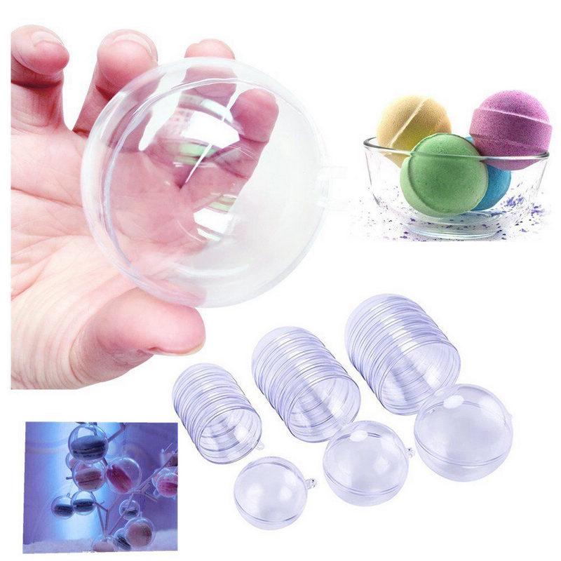 Buy Dagu 15pcs Clear Plastic Round Ball Fillable Ornaments Party ...