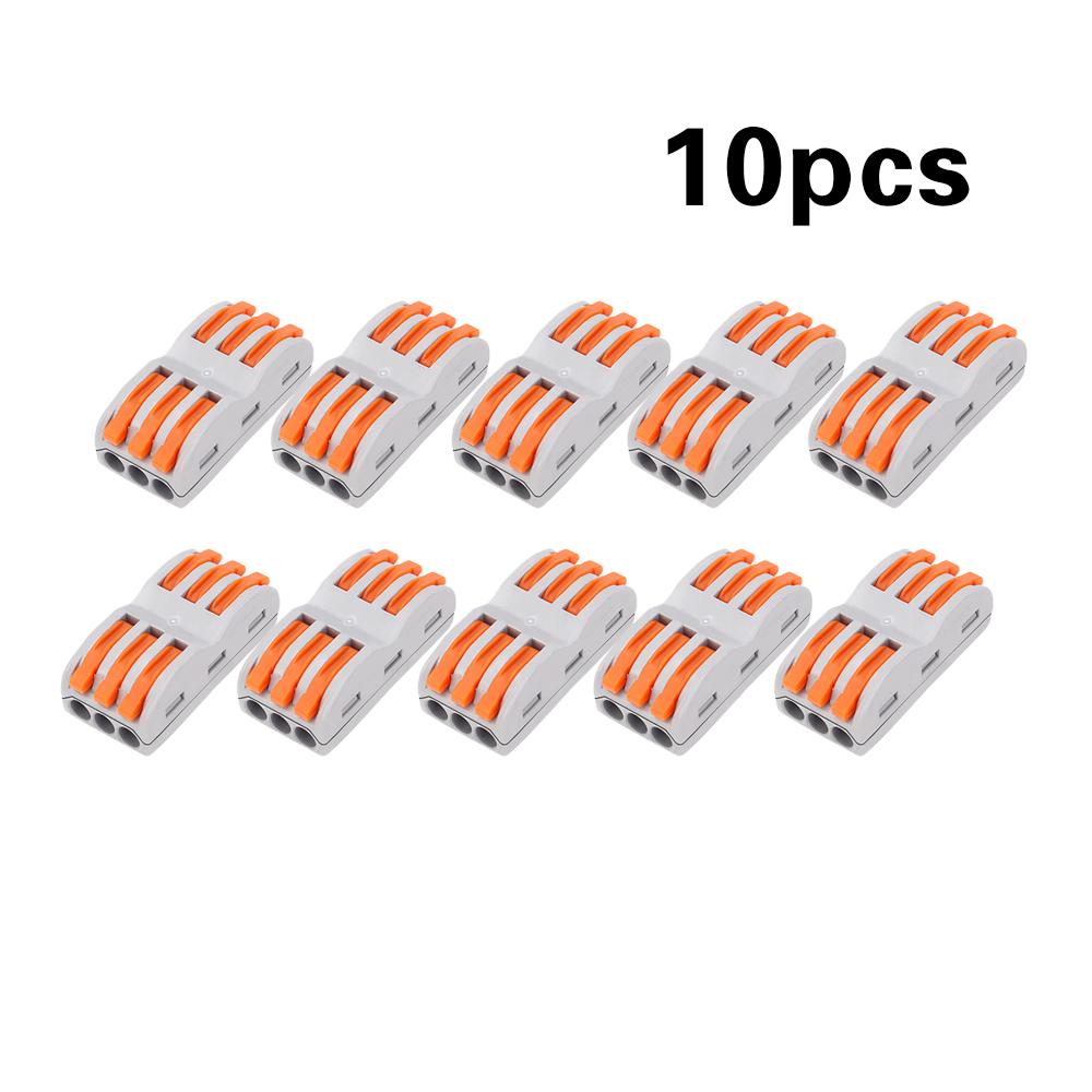 10pcs 2/3 Way Reusable Spring Lever Terminal Block Electric Cable ...