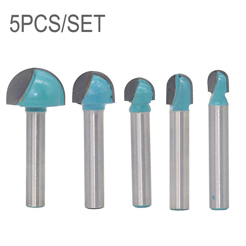 5pcs Router Bits Set 6Mm Shank Ball Round Nose Wood Milling Cutter ...