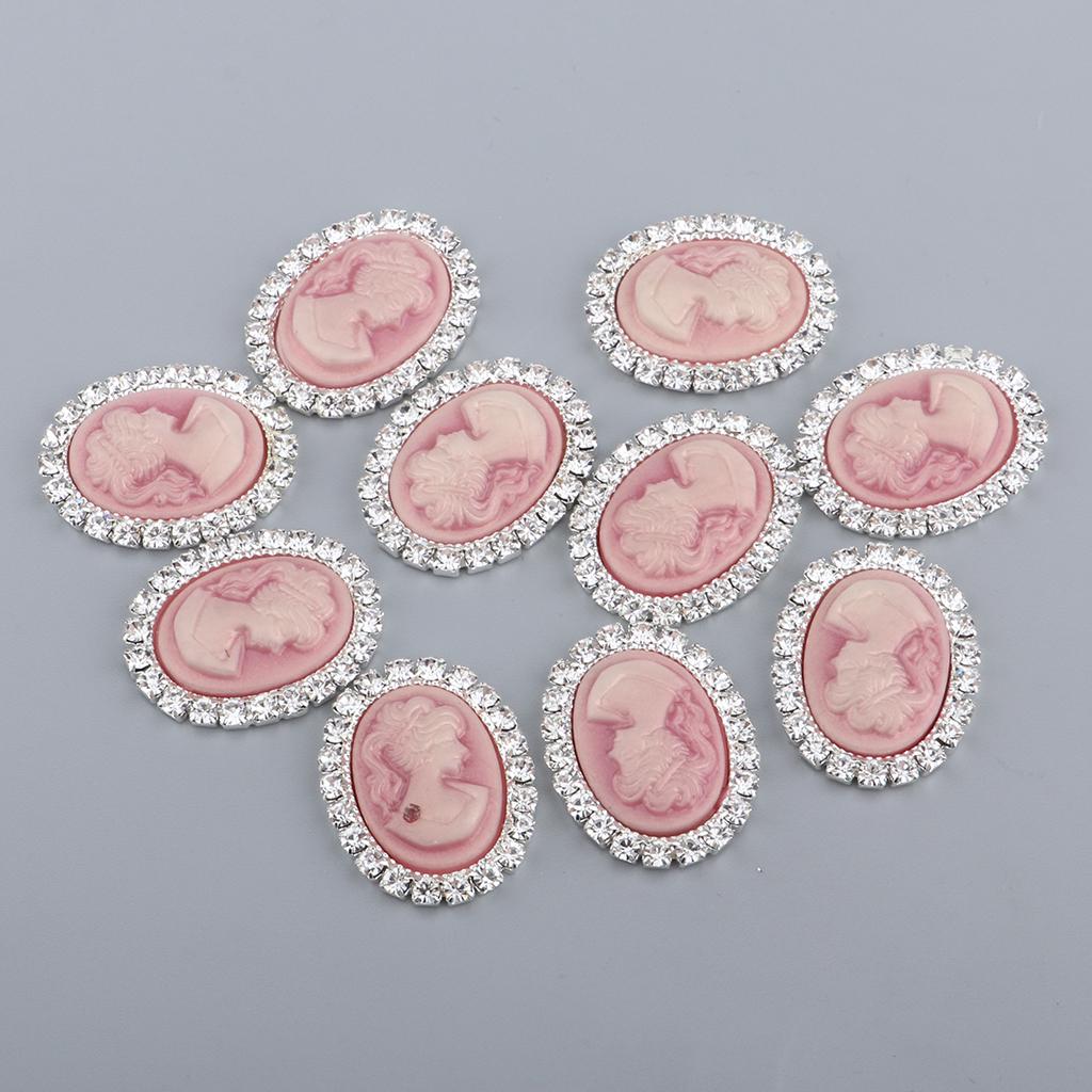 Buy 10 Pieces Rhinestone Crystal Embellishment Buttons Flatback DIY ...