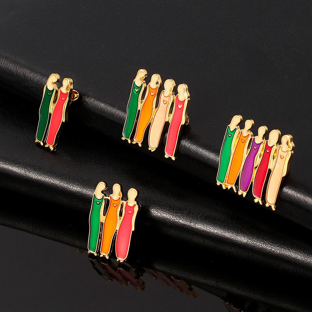 Sisters Pin 2 3 4 5 Best Friends Pin Sisterhood Brooch Tricolor Brooch ...