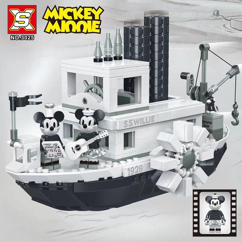 Buy Mickey Mouse Building Blocks Sets Bricks Mickey Minnie Steamboat ...