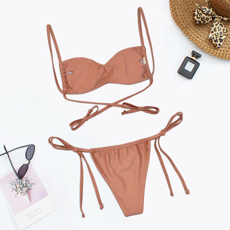 Cheap Sexy Brazilian Thong Bikini 2023 Women String Bandeau Swimsuit ...