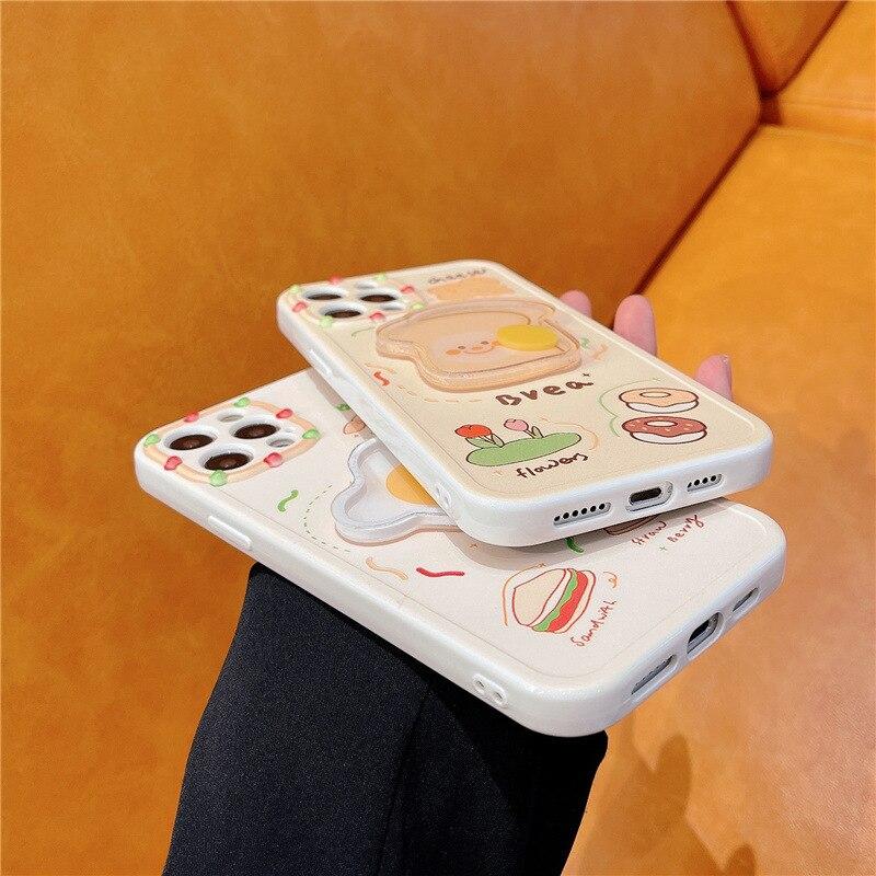 Buy Liquid Egg Yolk Retro Baking Toast Kawaii Phone Case for Apple ...