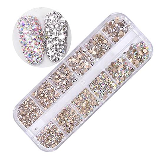 Cheap 1 Box Mixed Size Nail Rhinestone Crystal Glass Gems Nail ...