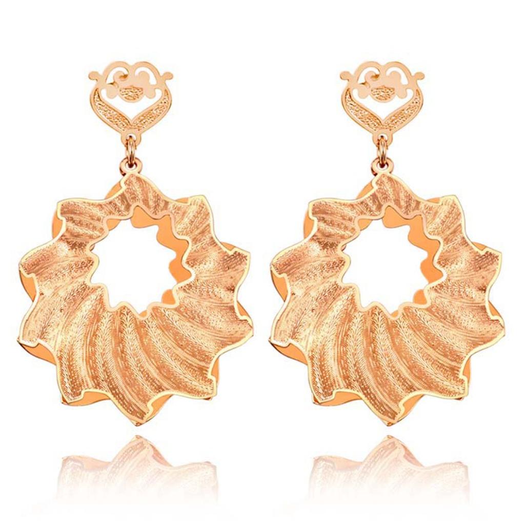 HHNN Hollow Flower Petal Design Charms Women Earrings Unique Female ...