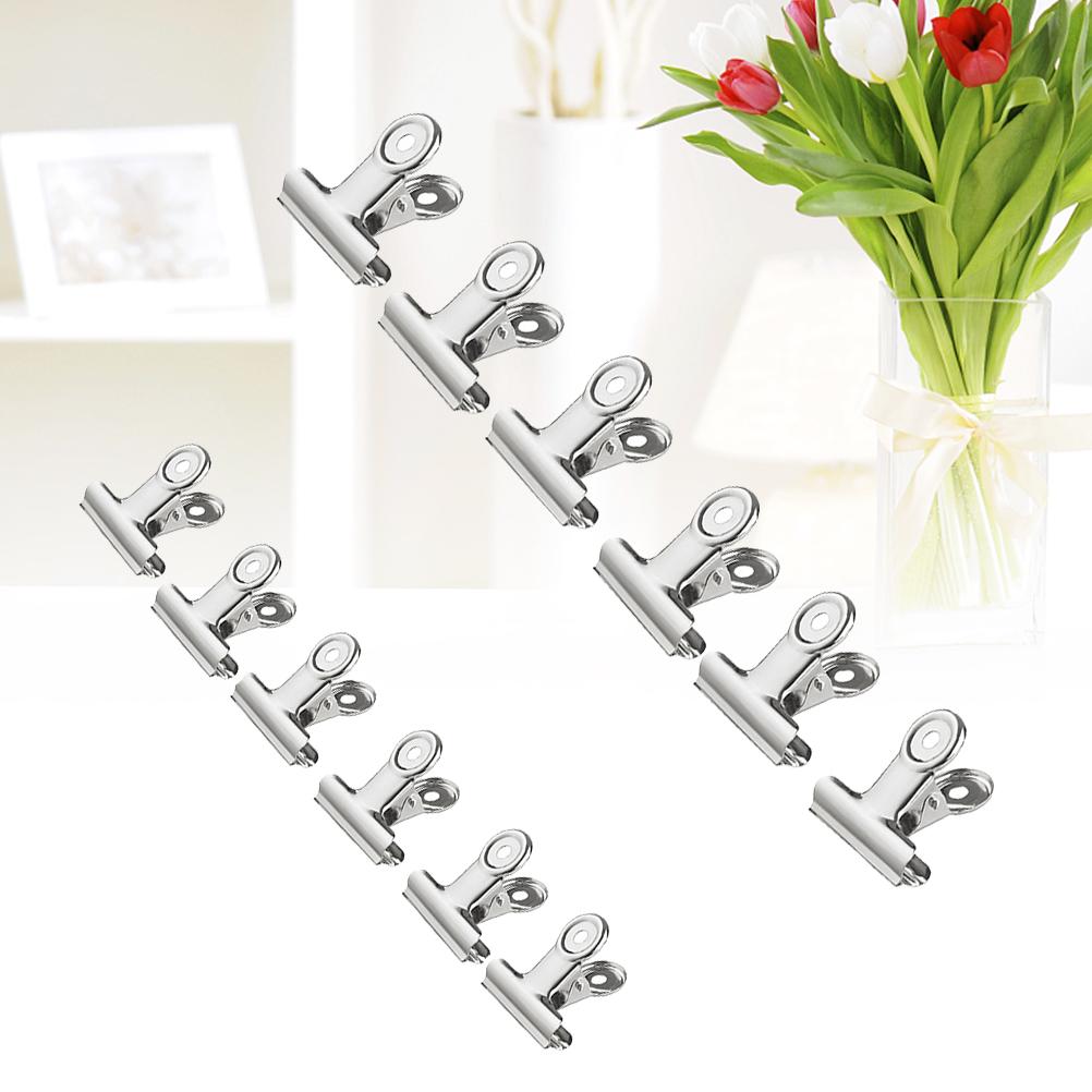 Buy 12pcs Grip Clips Silver Paper Binder Metal Stainless Steel Notes ...