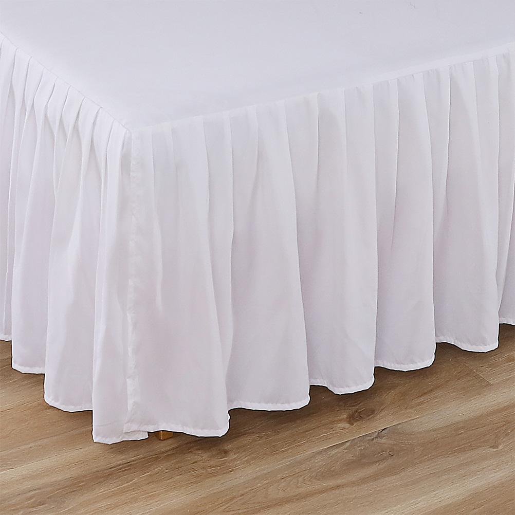 Buy Bouffancy Bed Skirt Solid Color Dust Ruffle Bedding Pleated Skirt ...