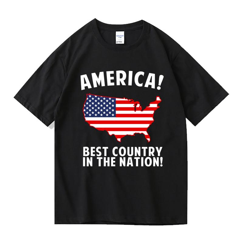 Buy 210 GSM 100% Cotton Men's T-Shirt America Best Country In the ...