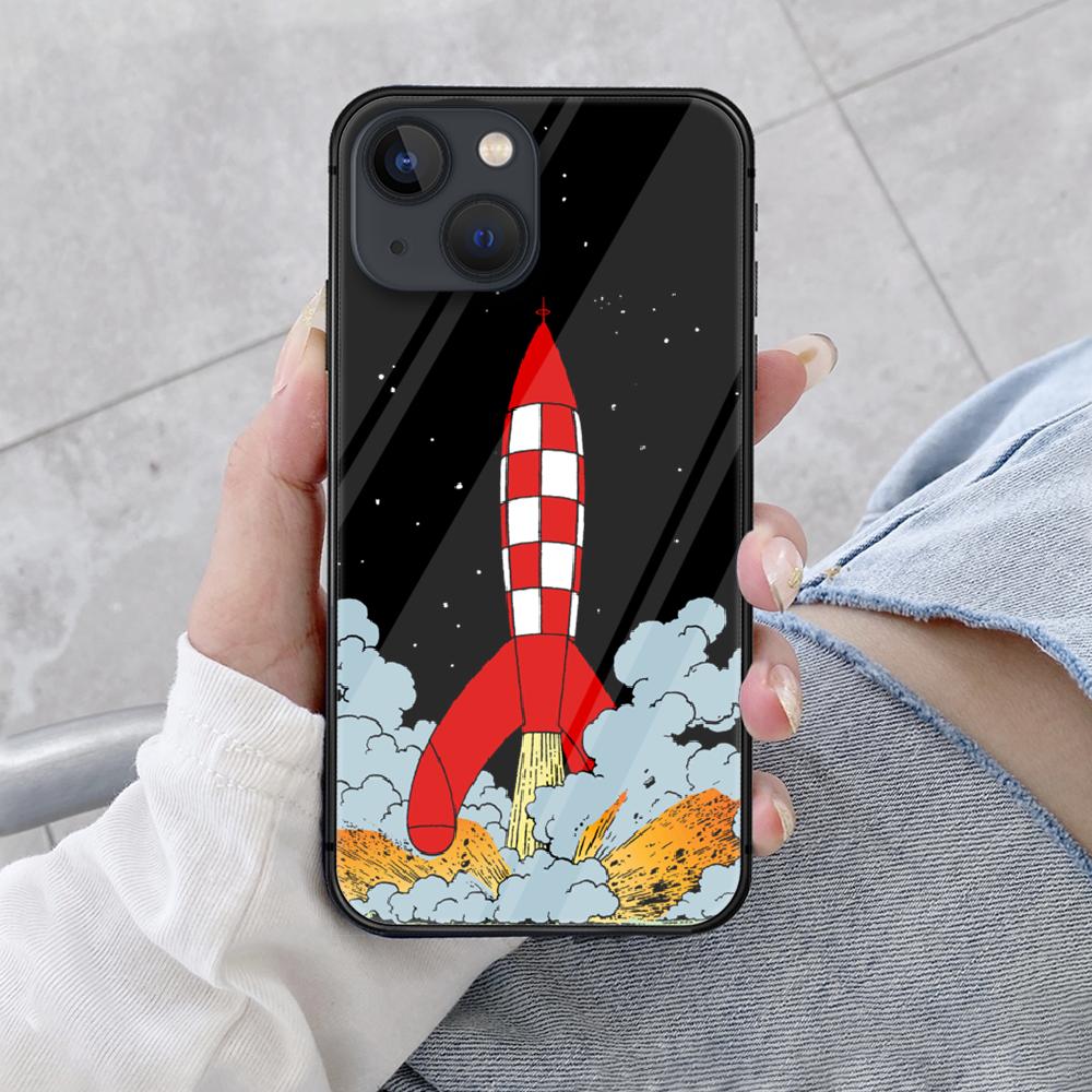 Tintin Maceraları Karikatür Temperli Cam Telefon Kılıfı Kapağı iPhone ...