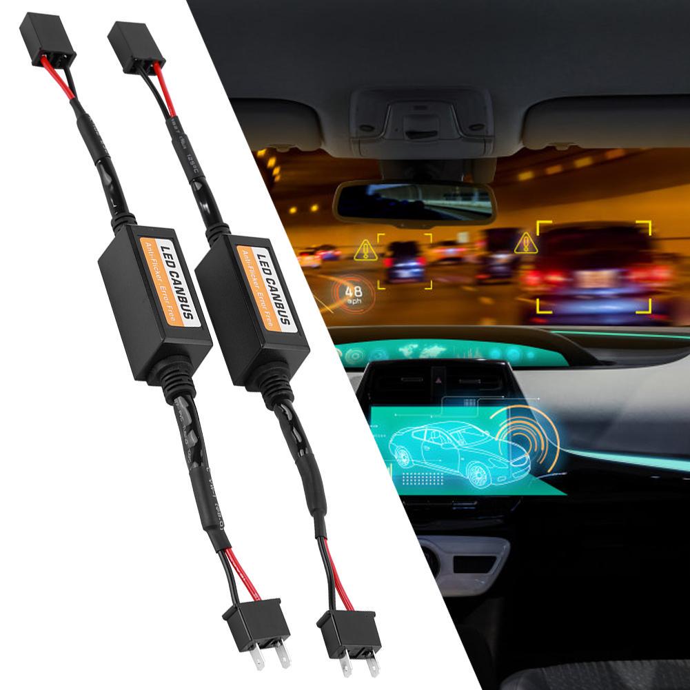 2Pcs LED Canbus Headlight Decoder Device Anti-Flicker Resistors Error ...