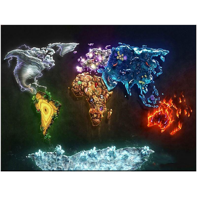 Buy Full Square/Round Diamond Painting Magic World Map 5D DIY Diamonds ...