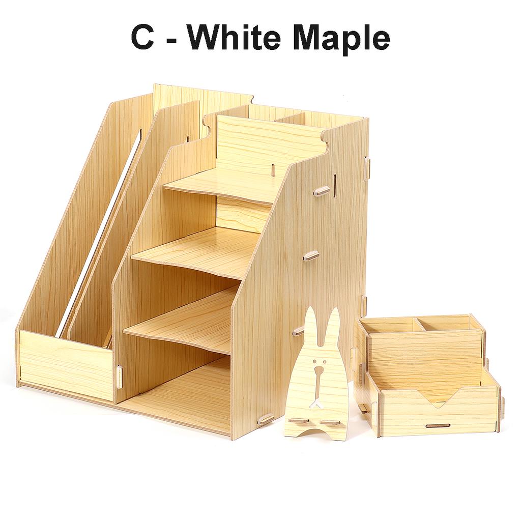 Buy Multi Use Desktop Stationery Organizer Box With Document File Book ...