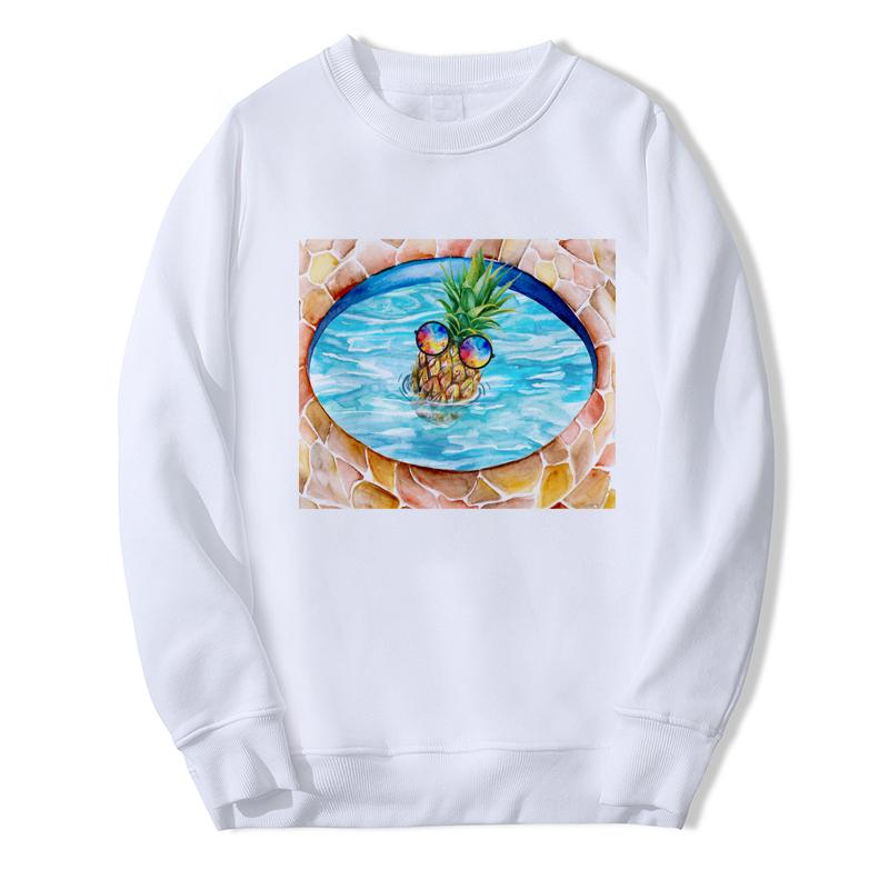 Cheap Sweater Harajuku Crew Neck Sweatshirt Cooling Pineapple In The ...