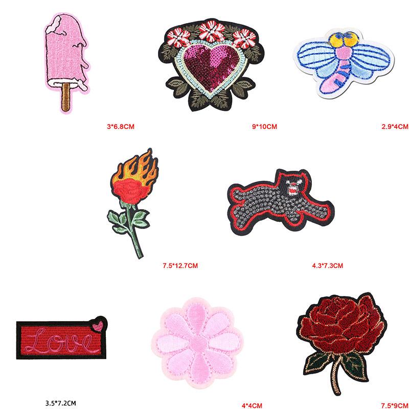 Buy Children's Cute Patch Color Red Rose Patch Iron Embroidery Cartoon ...