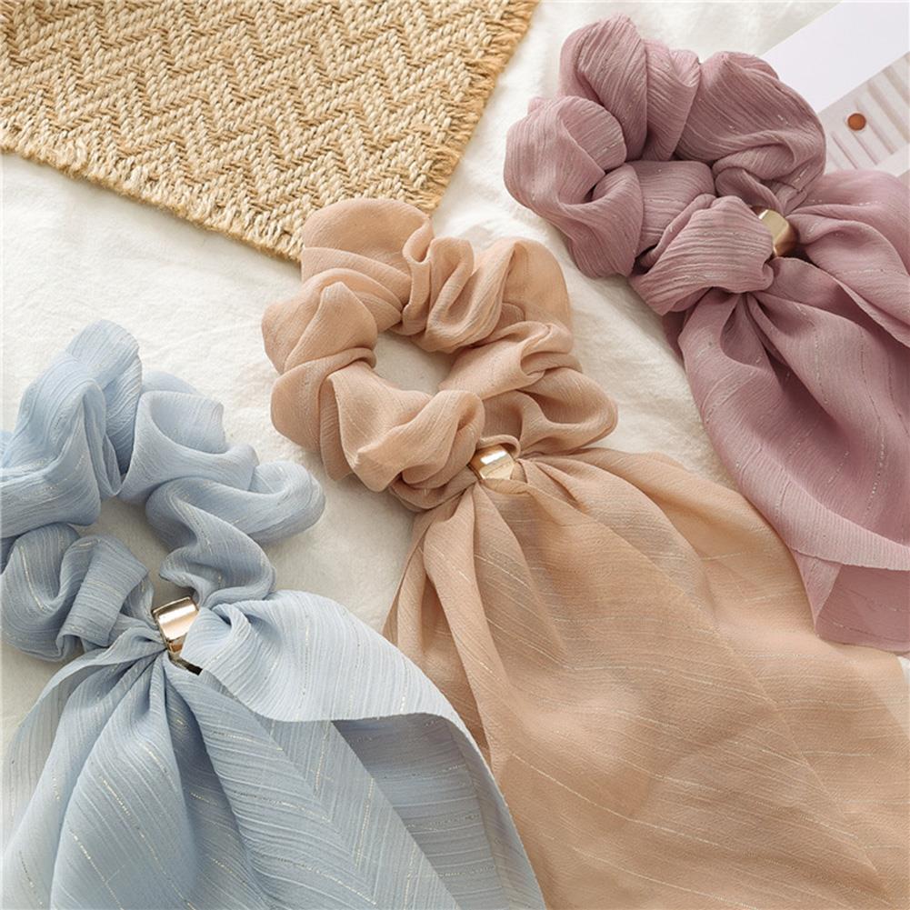 Buy Double Bow Buckle Large Intestine Loop Scrunchies Hair Scarf Rubber ...