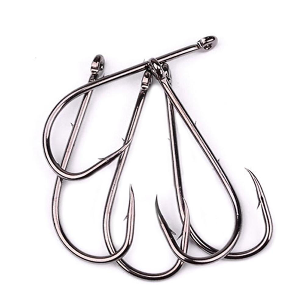 Buy 100 Pcs Back Hooks Fishing Circle Jig Barb Hook HIgh Carbon Steel ...