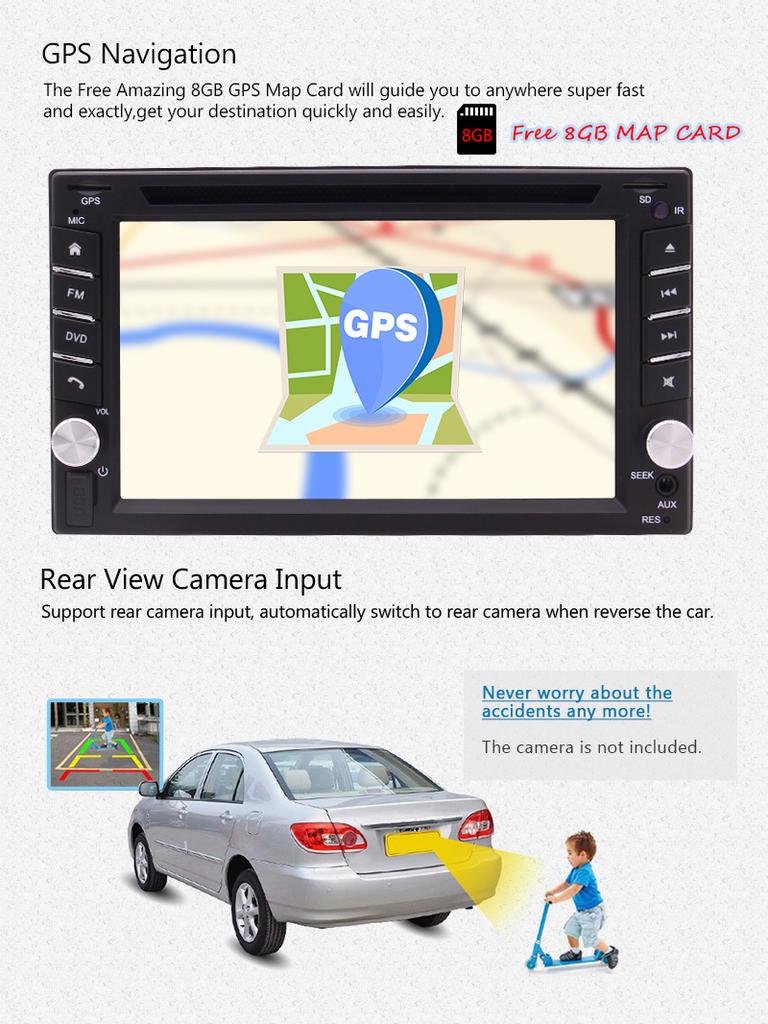 Buy Free 8GB GPS Map Card and Wireless Backup Camera! Eincar Wince ...