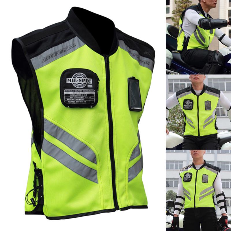 Buy 1pc Motorcycle High Visibility Sleeveless Jacket Reflective Vest ...