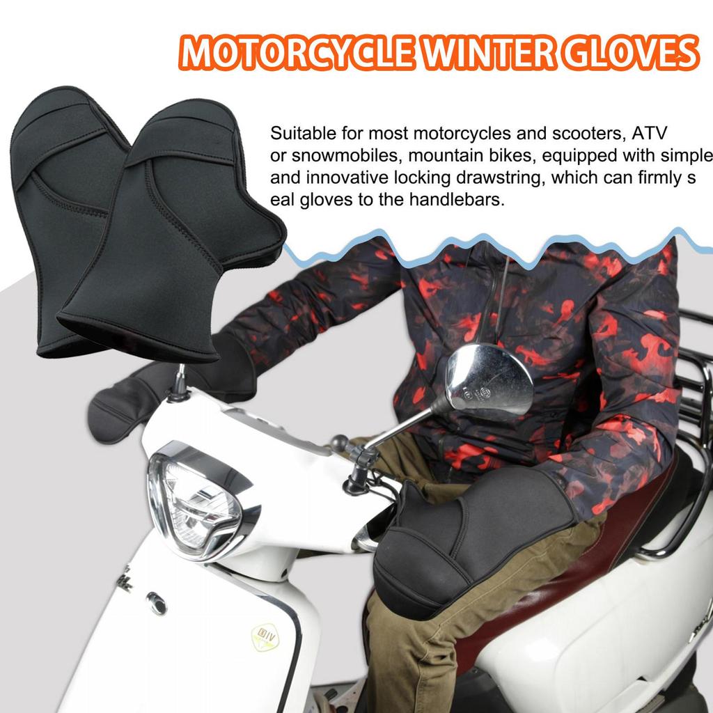 Motorcycle Handlebar Gloves Windproof Warm Winter Grip Hand Vehicles ...