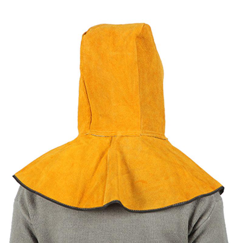 Leather Welding Hood Cape Flame Retardant Welder Cover Cap Hat ...